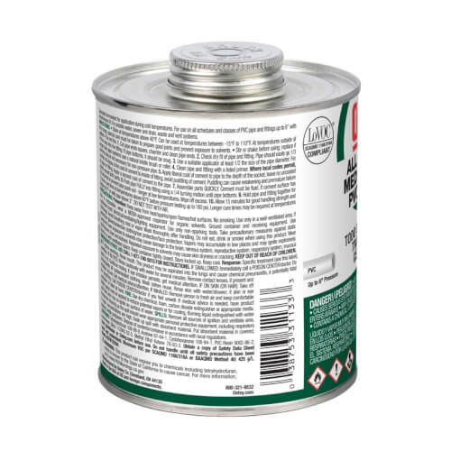 31132 - Oatey 31132 - 16 oz. PVC All Weather Medium Bodied Fast Set ...