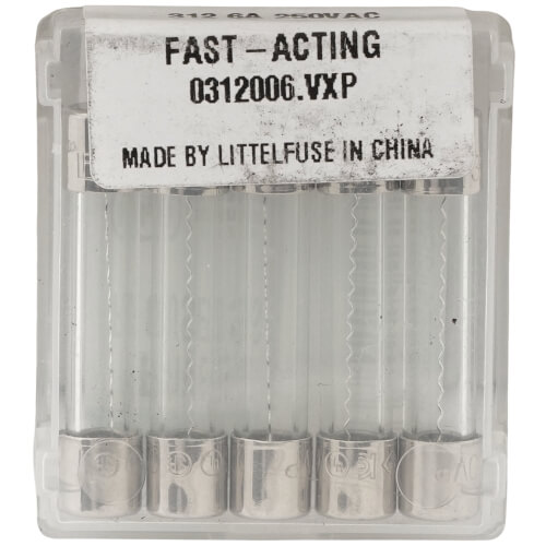 312006P - Littelfuse 312006P - 6 Amp Fast-Acting, 3AG Type Glass Fuse ...