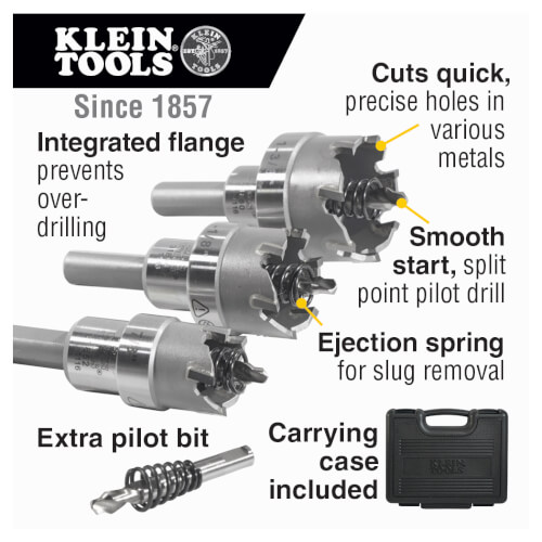 31872 - Klein Tools 31872 - 4-Piece Carbide Hole Cutter Kit