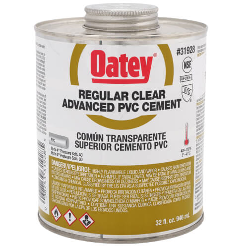 31928 - Oatey 31928 - 32 oz. Regular Clear Advanced PVC Cement (Clear)