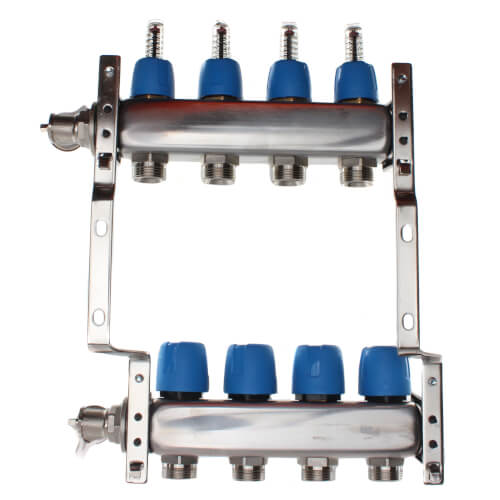 3230400-50PK - Mr. PEX 3230400-50PK - 4 Loop 1-1/4" Stainless Steel Manifold Package (1/2" PEX)