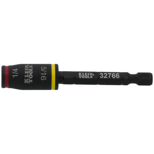 32766 - Klein Tools 32766 - 1/4" & 5/16" 3-in-1 Impact Flip Socket, 3" Long