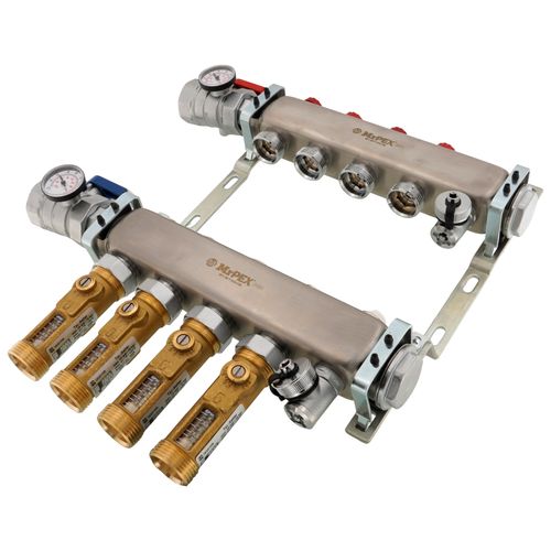 3280400 - Mr. PEX 3280400 - 4 Loop 1-1/2" Stainless Steel Manifold w ...