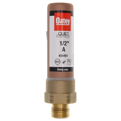 34481 - Oatey 34481 - 1/2" Quiet Pipes Male Straight Hammer Arrestor