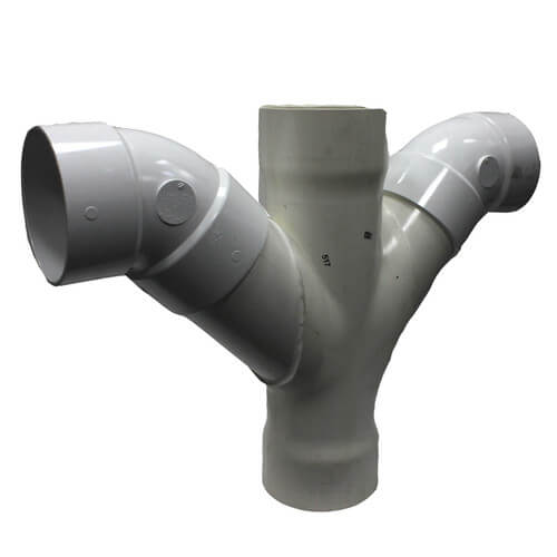 3792-060 - 3792-060 - 6" PVC DWV Double Wye and 45° Elbow Combo