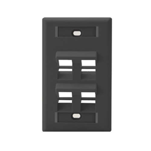 42081-4ES - Leviton 42081-4ES - Angled Single-Gang Quickport, Wallplate ...