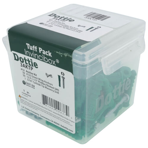 3AKTP - LH Dottie 3AKTP - #12 Green Wing Conical Anchor Kit w/ Pan Head ...