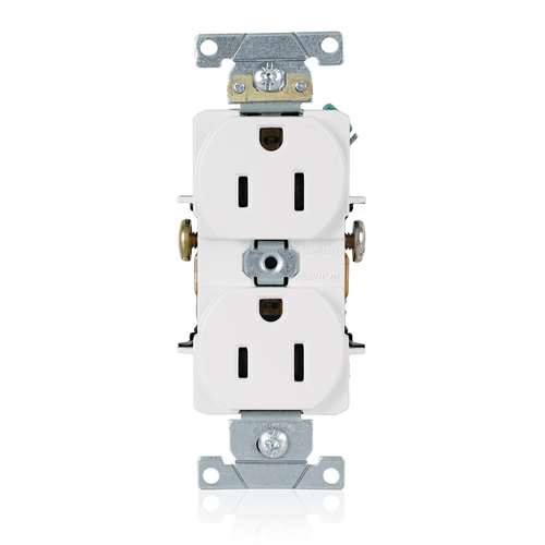 5242-W - Leviton 5242-W - 15A Duplex Receptacle/outlet, Self-grounding ...