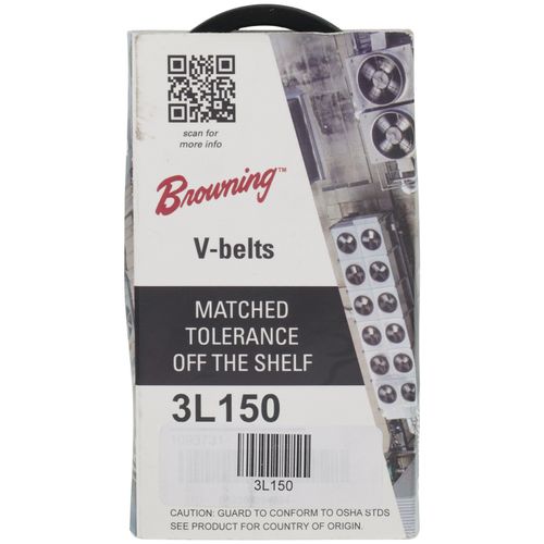 3L150 - Browning 3L150 - 3/8" x 15" FHP Browning V-Belt