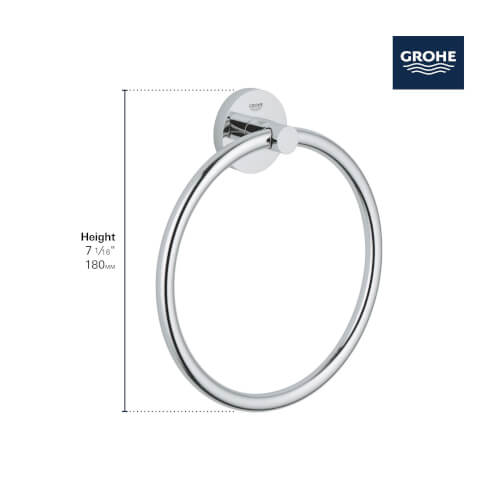 40365001 - Grohe 40365001 - Essentials 8" Towel Ring (StarLight Chrome)