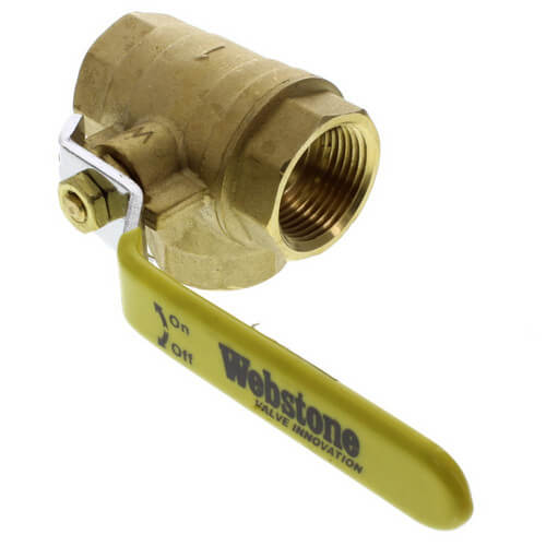 40644 - Webstone 40644 - 1" Threaded 3-Way Full Port Brass Ball Valve w ...