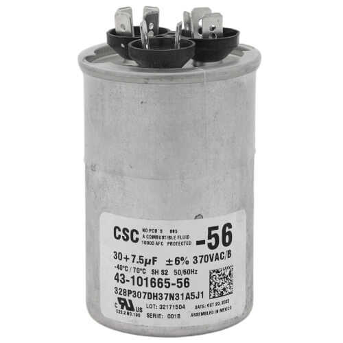 43-101665-56 - Rheem 43-101665-56 - Capacitor - 30/7.5/370 Dual Round ...