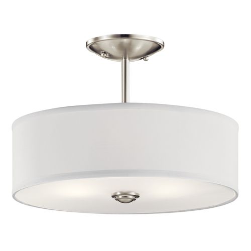 43675NI - Kichler 43675NI - Shailene 14" 3 Light Round Semi Flush w ...