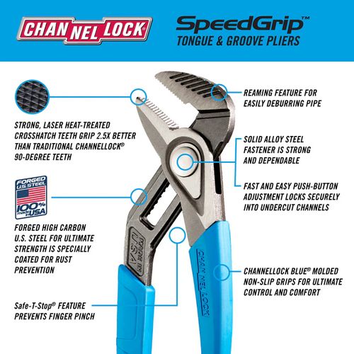 440X - Channellock 440X - 12" SpeedGrip Straight Jaw Tongue and Groove ...
