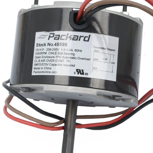 45598 - Packard 45598 - 48-Frame Motor (1/5 HP, 208-230V, 1 Speed, 1075 ...