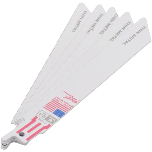 48-00-5186 - Milwaukee 48-00-5186 - 6" 24 TPI Sawzall Blades (5 Pack)