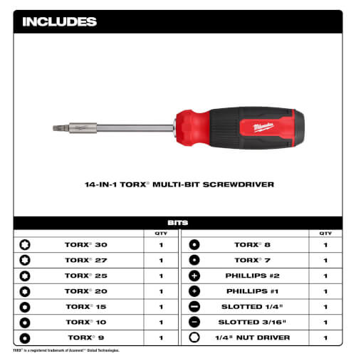 48-22-2907 - Milwaukee 48-22-2907 - 14-in-1 TORX Multi-Bit Screwdriver