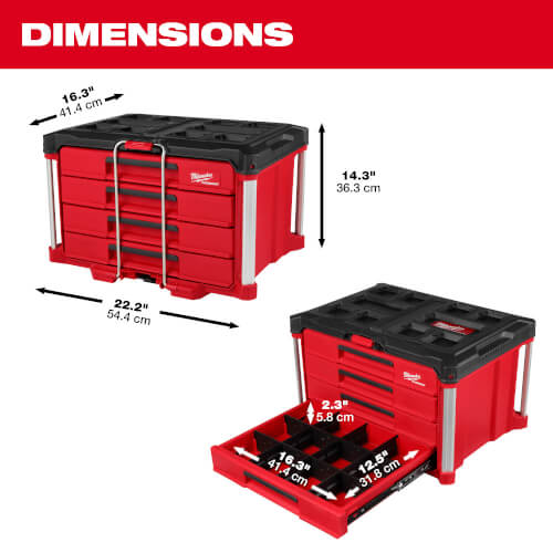 48-22-8444 - Milwaukee 48-22-8444 - PACKOUT 4 Drawer Tool Box