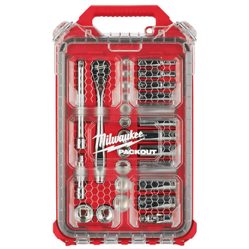 48-22-9481 - Milwaukee 48-22-9481 - 3/8" Drive SAE Ratchet and Socket Mechanics Tool Set with ...