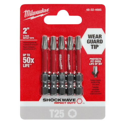 48-32-4685 - Milwaukee 48-32-4685 - 2" T25 Shockwave Impact Torx Bit (5 ...