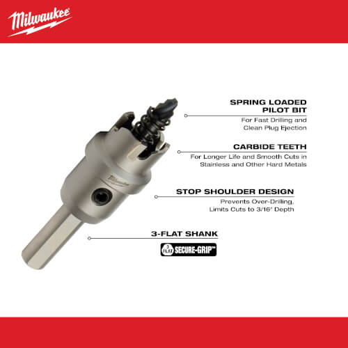 49-57-8605 - Milwaukee 49-57-8605 - 3/4" One-Piece Carbide Hole Cutter