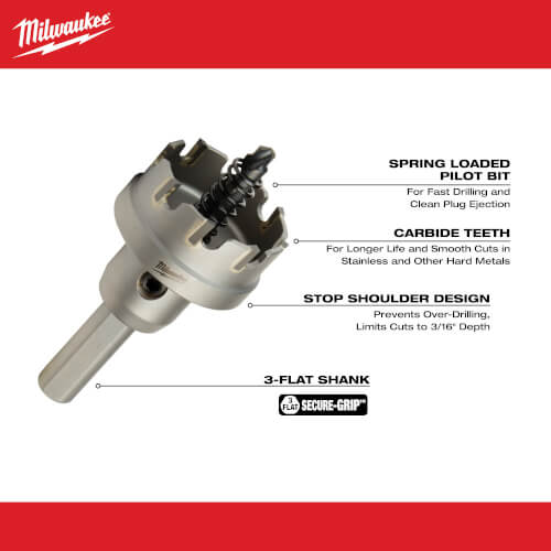 49-57-8623 - Milwaukee 49-57-8623 - 1-3/8" One-Piece Carbide Hole Cutter