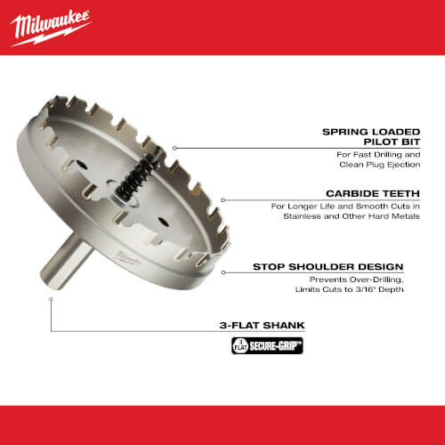 49-57-8647 - Milwaukee 49-57-8647 - 4" One-Piece Carbide Hole Cutter