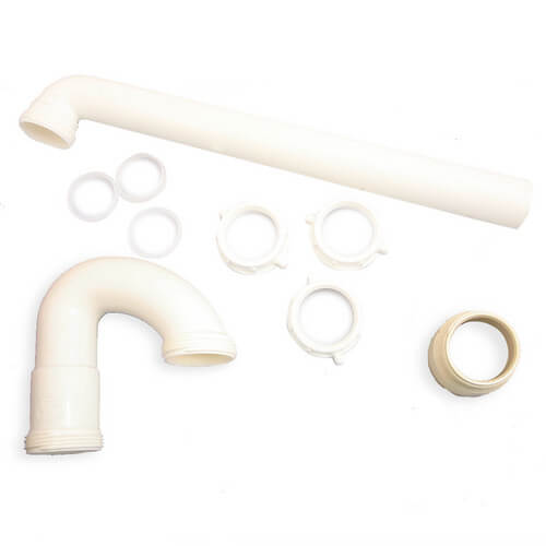 503666 - Watts 503666 - 1-1/2" White P-Trap, With 3-Nuts, threaded adapter