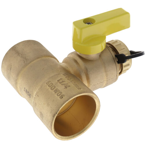 50675W - Webstone 50675W - 1-1/4" C x C T-Drain Valve (Lead Free)