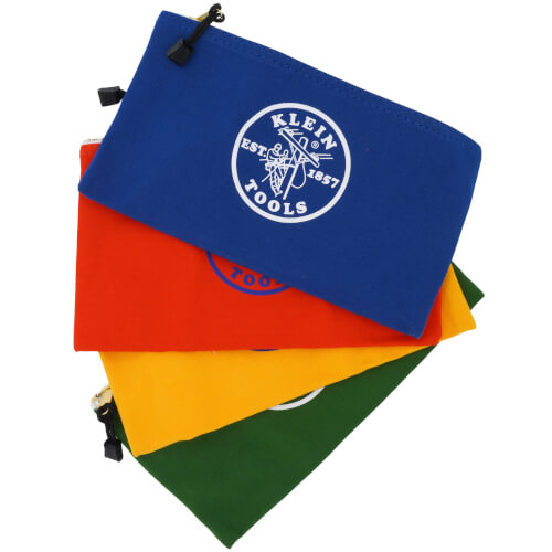 5140 - Klein Tools 5140 - 4-Pack Canvas Tool Pouch Zipper Bags Olive ...