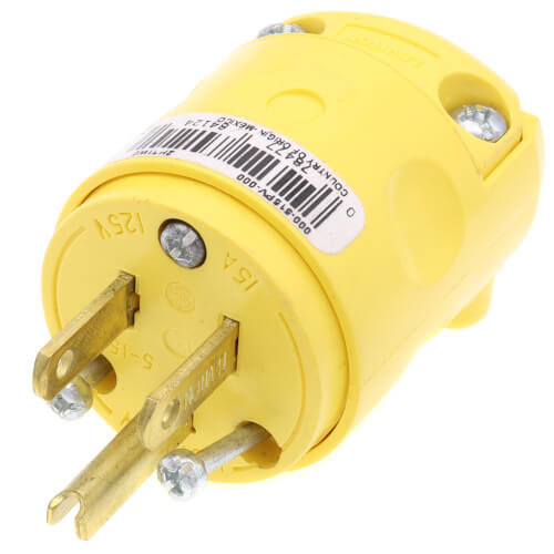 515PV - Leviton 515PV - Residential Grade Straight-Blade Plug, 15A, NEMA 5-15P - Yellow (2P, 125V)