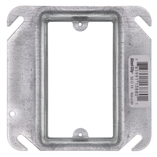 52-C-14 - Steel City 52-C-14 - 4" Steel Square Device Cover - 3/4" Raised