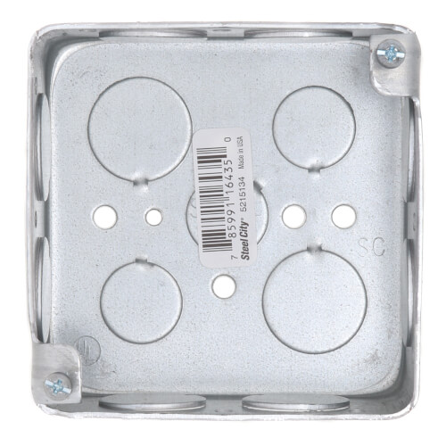 52151-3/4 - Steel City 52151-3/4 - 4" Steel Square Box w/ 3/4" Knockout