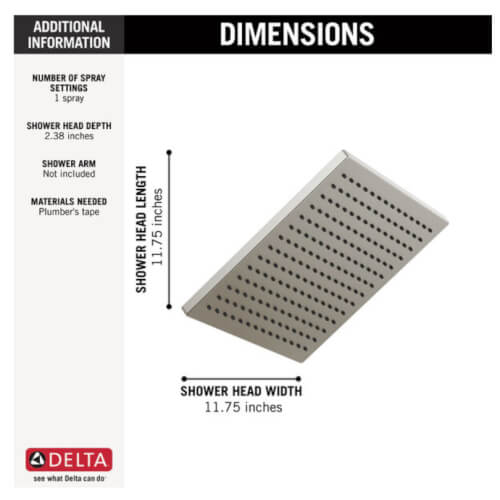 52159-SS-PR25 - Delta 52159-SS-PR25 - 11.75" Metal Raincan Shower Head ...