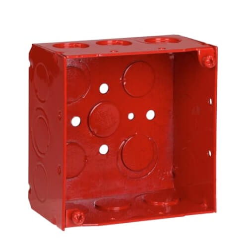 52171-1234RD - Steel City 52171-1234RD - 4" Steel Square Red Box w/ 1/2 ...