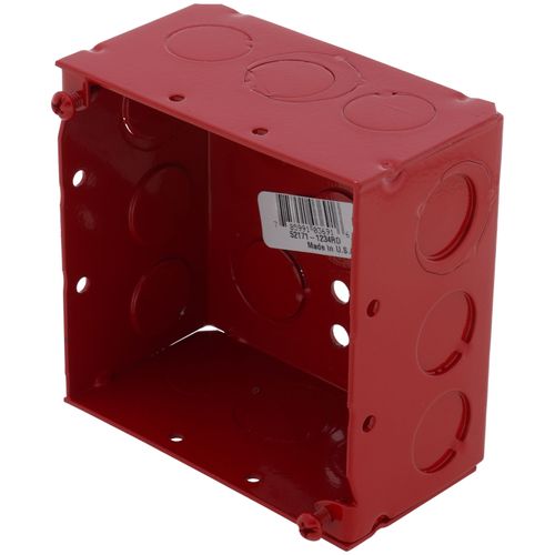 52171-1234RD - Steel City 52171-1234RD - 4" Steel Square Red Box w/ 1/2 ...