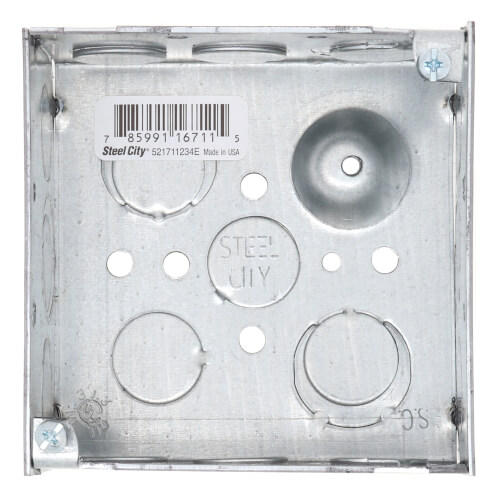 521711234E - Steel City 521711234E - 4" x 2-1/8" Steel Square Box w/ 1/ ...