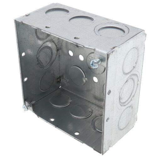 521711234E - Steel City 521711234E - 4" x 2-1/8" Steel Square Box w/ 1/ ...