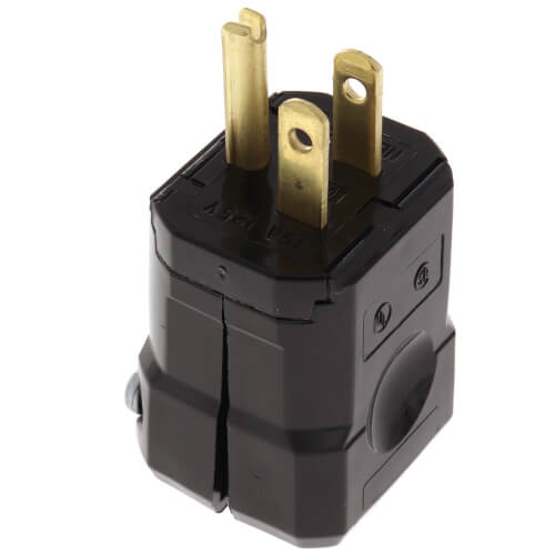 5256-VB - Leviton 5256-VB - Industrial Grade, 2 Piece Plug 15A, NEMA 5-15P - Black (125V)