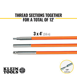 56312 - Klein Tools 56312 - Lo-Flex Fish Rod Set (12 ft.)