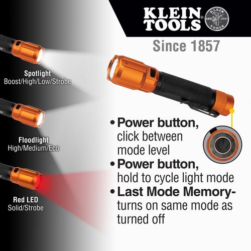 56413 - Klein Tools 56413 - Rechargeable 2-Color LED Flashlight w/ Holster