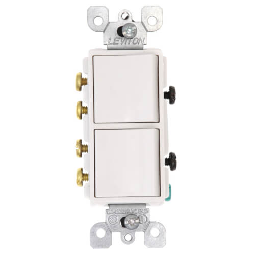 5643-W - Leviton 5643-W - 3-Way Decora Combination Light Switch, Double ...