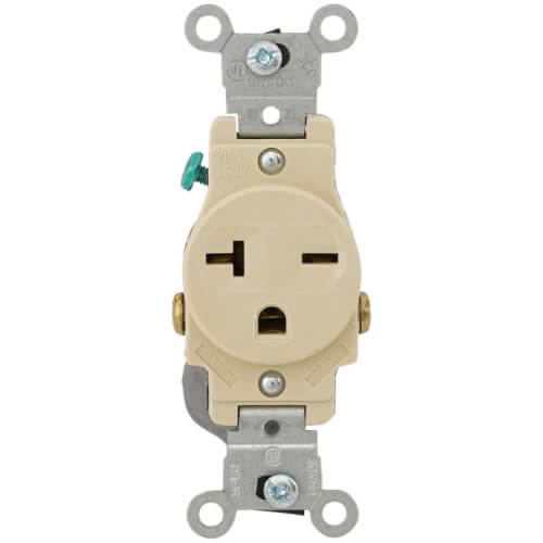 5821-I - Leviton 5821-I - Narrow Body Single Receptacle, 20A, NEMA 6 ...