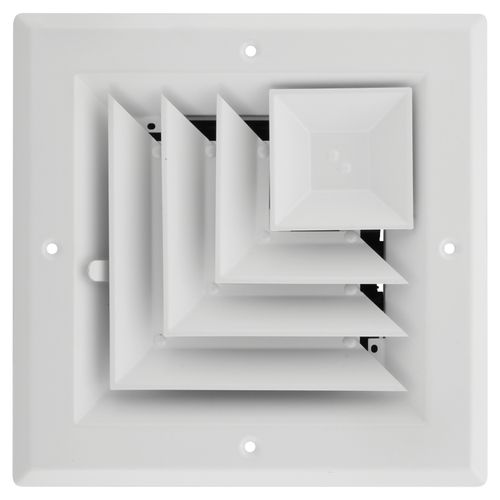 5850606WH - Bluefin 5850606WH - 6" x 6" Aluminum Square Ceiling Diffuser 2-way Corner (White)