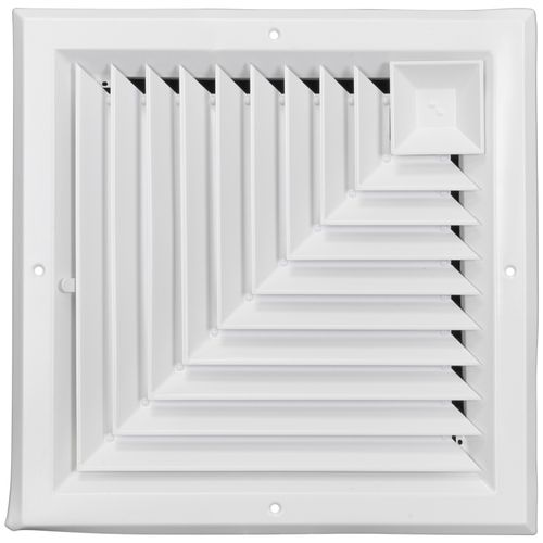 5851212WH - Bluefin 5851212WH - 12" x 12" Aluminum Square Ceiling Diffuser 2-way Corner (White)