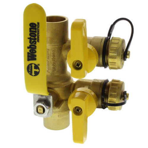 58613 - Webstone 58613 - 3/4" Sweat Full Port Purge & Fill Ball Valve