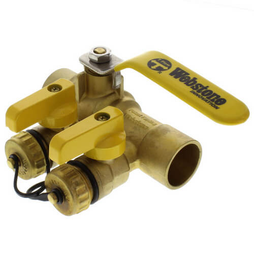 58614 - Webstone 58614 - 1" Sweat Full Port Purge & Fill Ball Valve