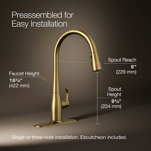 K-596-2MB - Kohler K-596-2MB - Simplice 1-Handle Pull Down Swing Spout ...