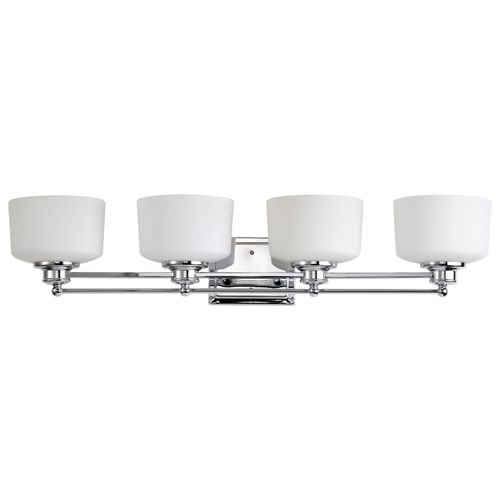 60-4584 - Nuvo 60-4584 - Soho 4 Light Vanity Fixture w/ Satin White Glass