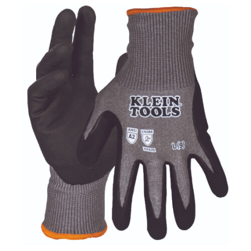 60585 - Klein Tools 60585 - Cut Level A2 Knit Dipped Work Gloves (Large ...